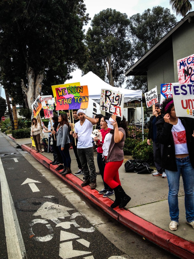 Students Protest Evictions of Local Families | The Bottom Line UCSB